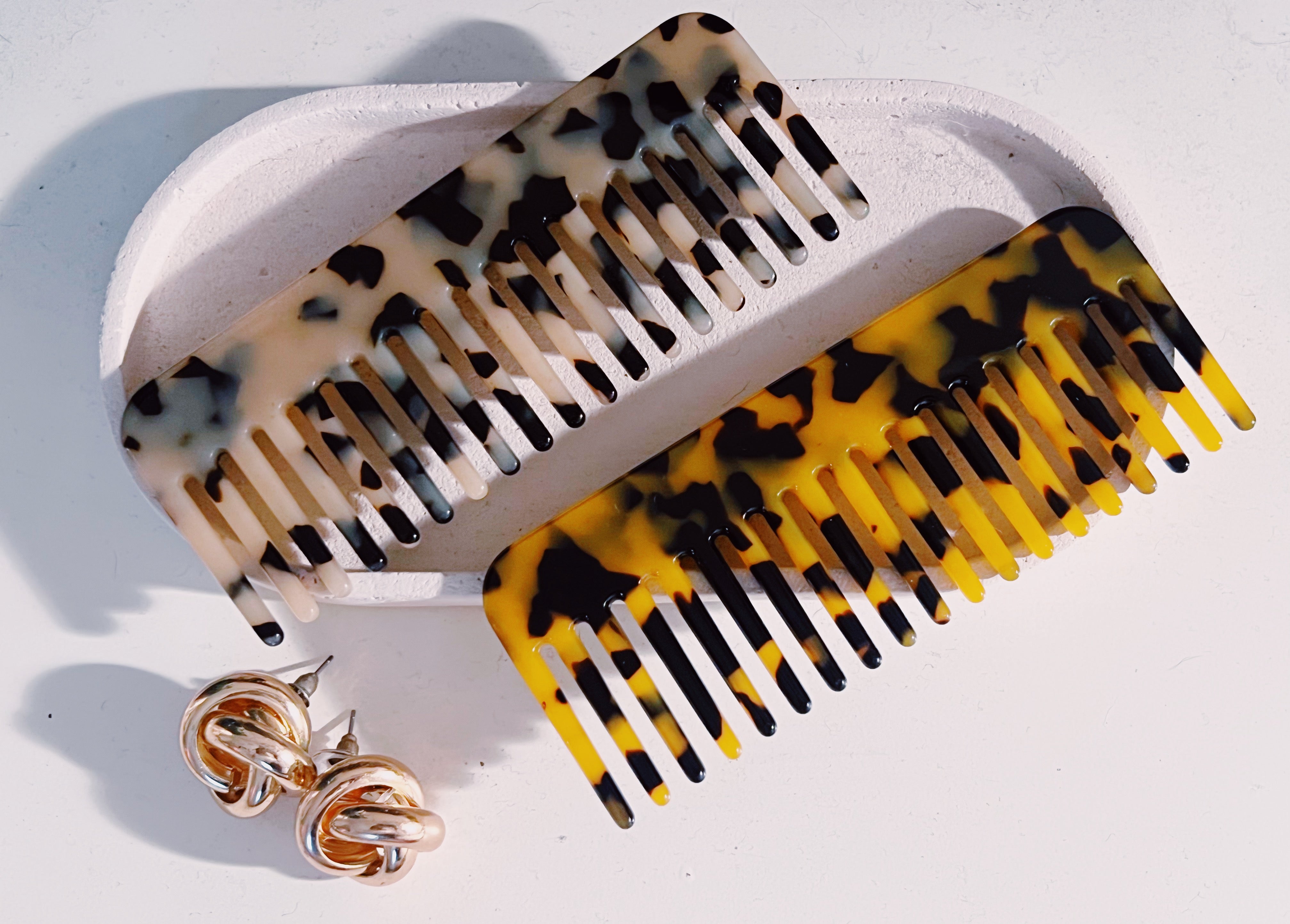 Tortoise Shell Detangling and Styling Comb (Cellulose Acetate ...